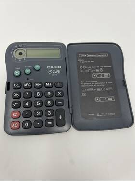 QA-10 CASIO Handheld Pocket Calculator Analog Clock