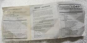 1040 UNISONIC Calculator Sheet Manual