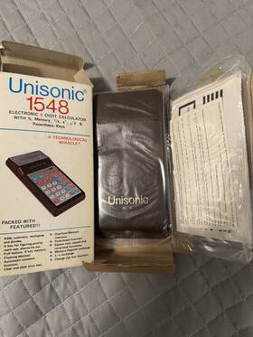 1548 UNISONIC Led Calculator Nos Box Manual
